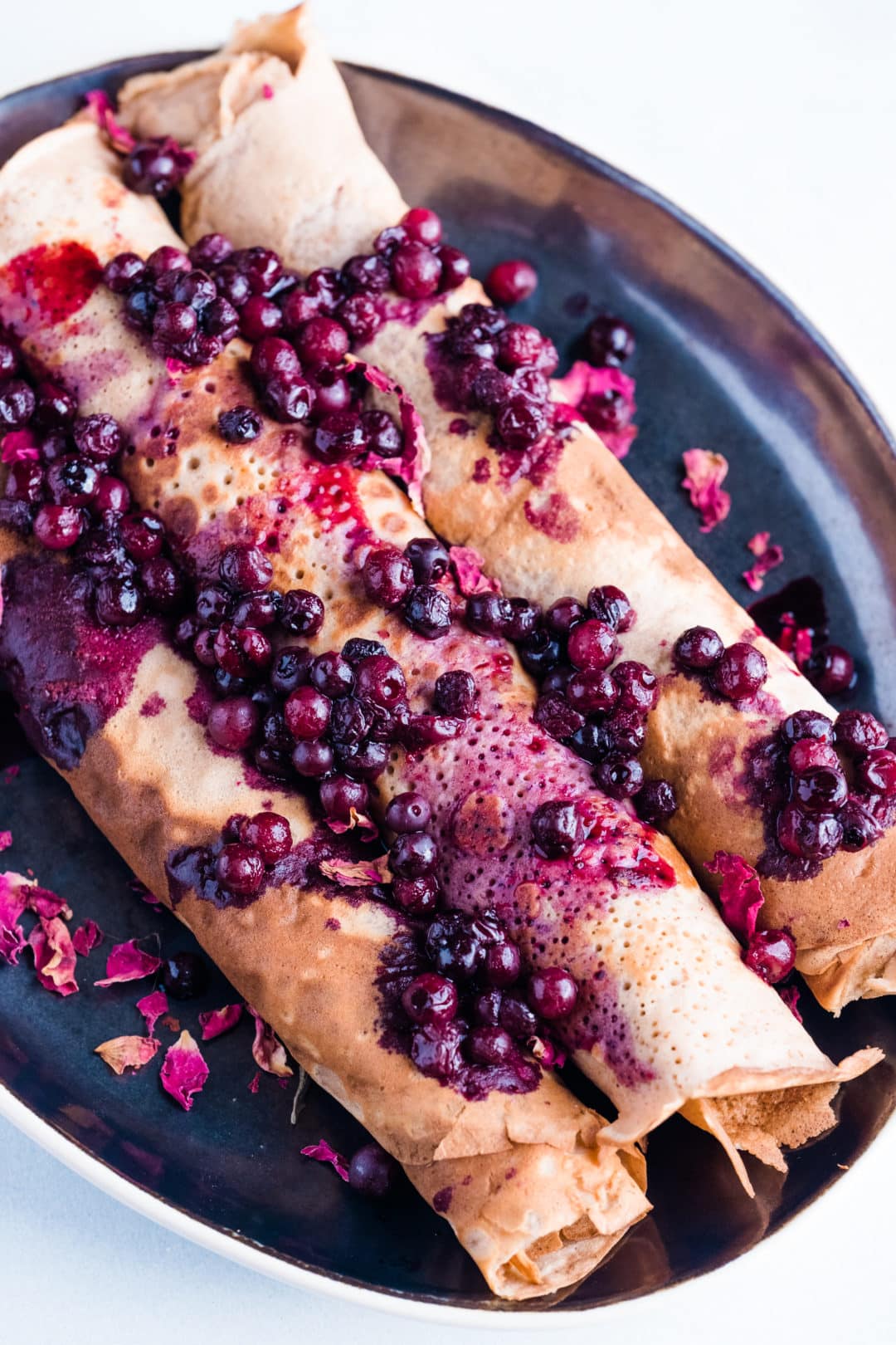 Chestnut Flour Crepes with Rose Water - Creative in My Kitchen