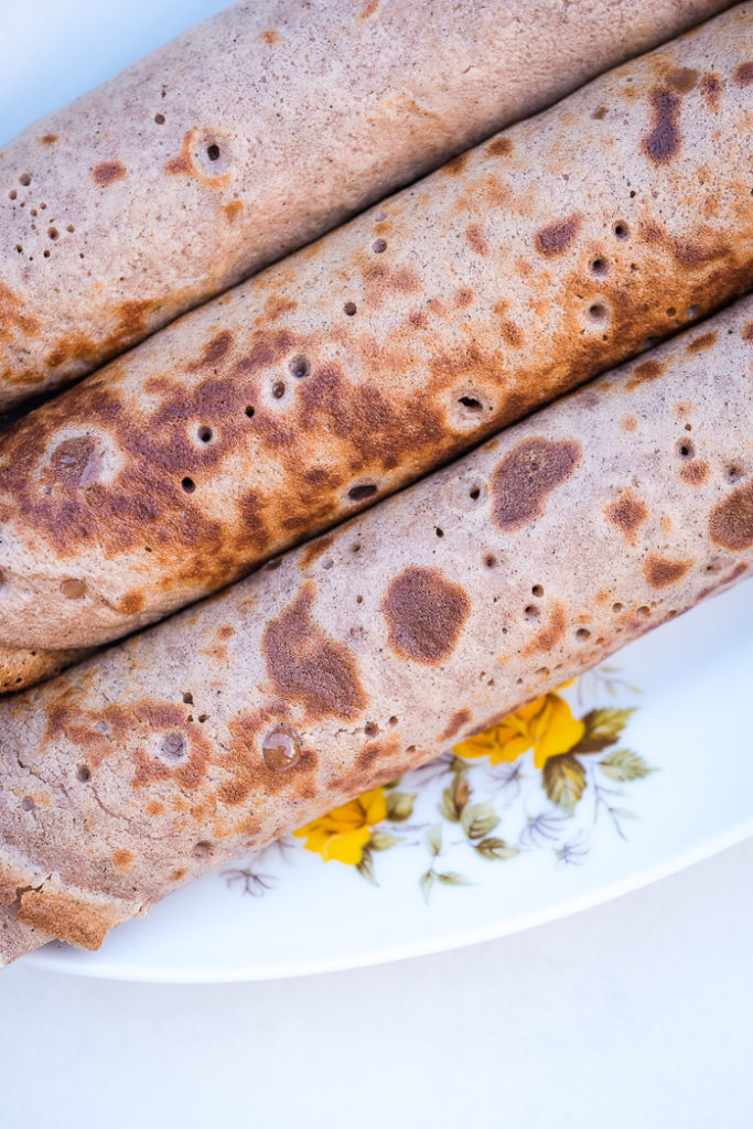 Chestnut Flour Crepes with Rose Water - Creative in My Kitchen