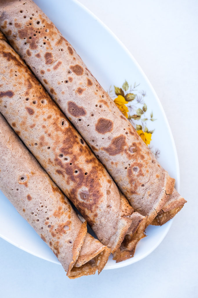 Chestnut Flour Crepes with Rose Water - Creative in My Kitchen