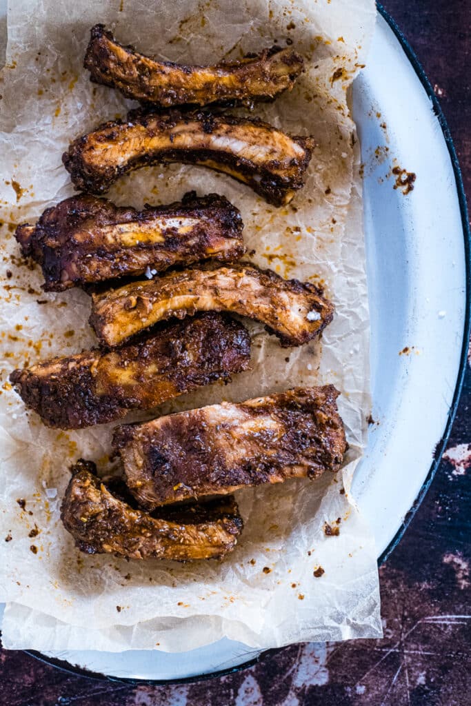 Sticky Pork Spare Ribs In The Oven Made With Sugar Free Rub Creative In My Kitchen