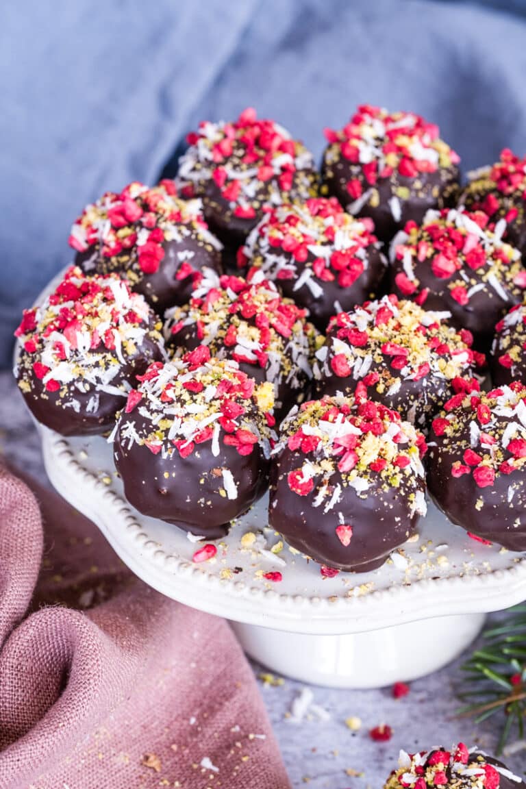 Coconut Peppermint Truffles with Raspberries and Pistachios - Creative ...