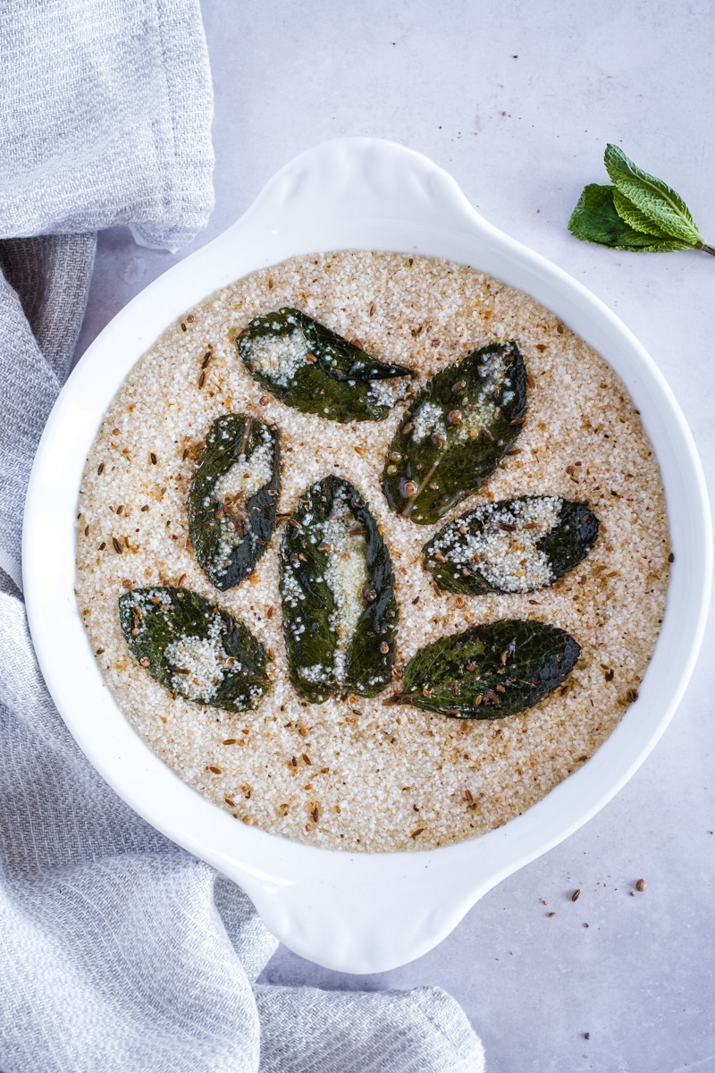 Baked Fonio with Pomegranate and Walnut Salsa - Creative in My Kitchen