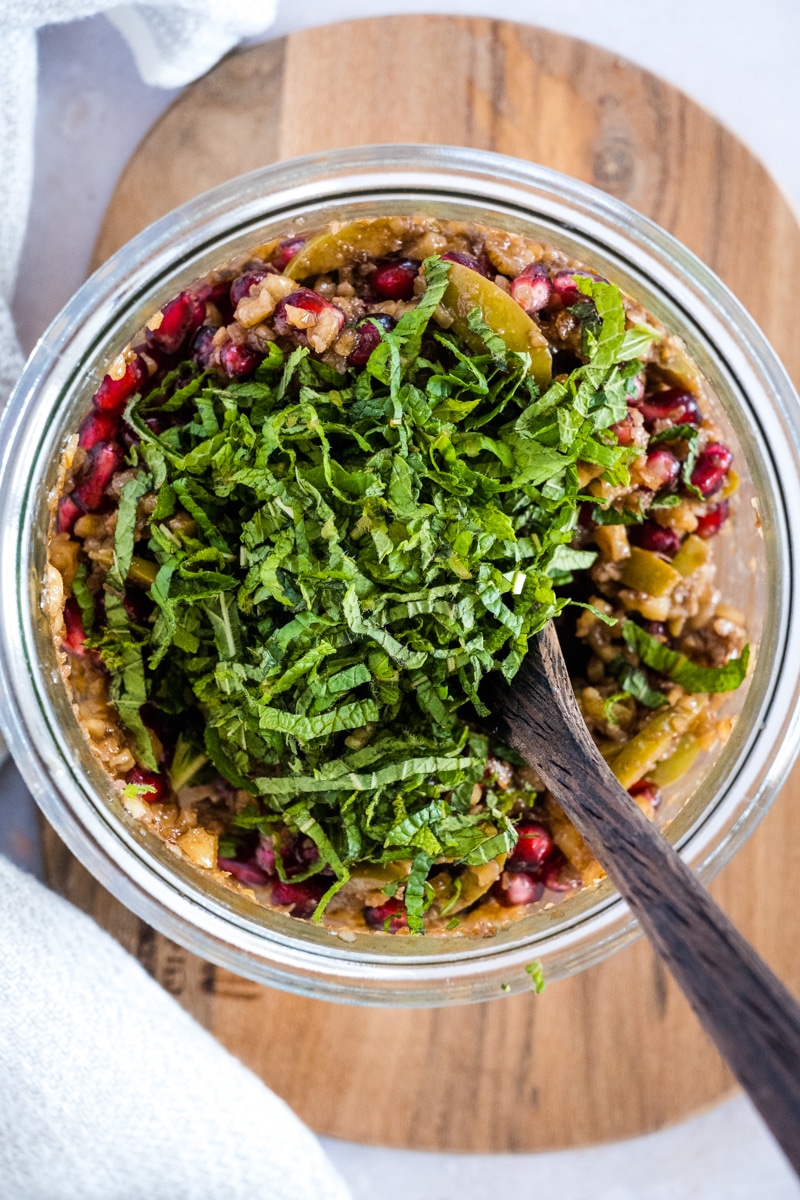 Baked Fonio with Pomegranate and Walnut Salsa - Creative in My Kitchen