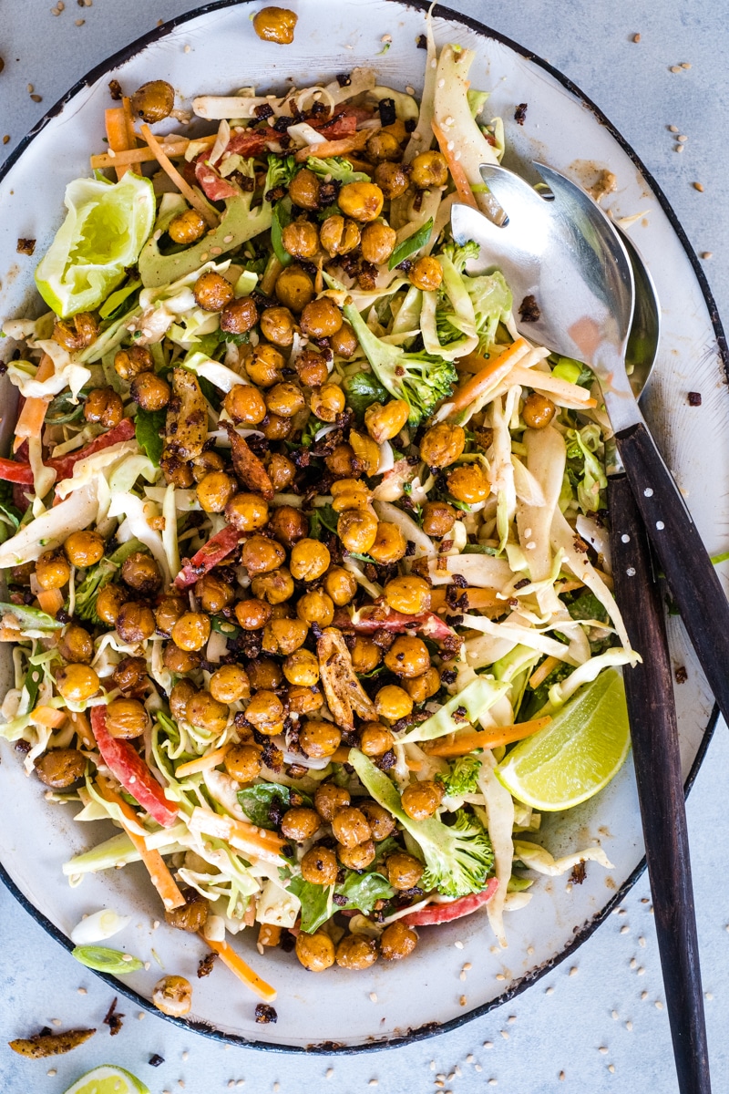 Crunchy Asian Salad, Two Ways (Soy-Free Dressing) - Creative in My Kitchen
