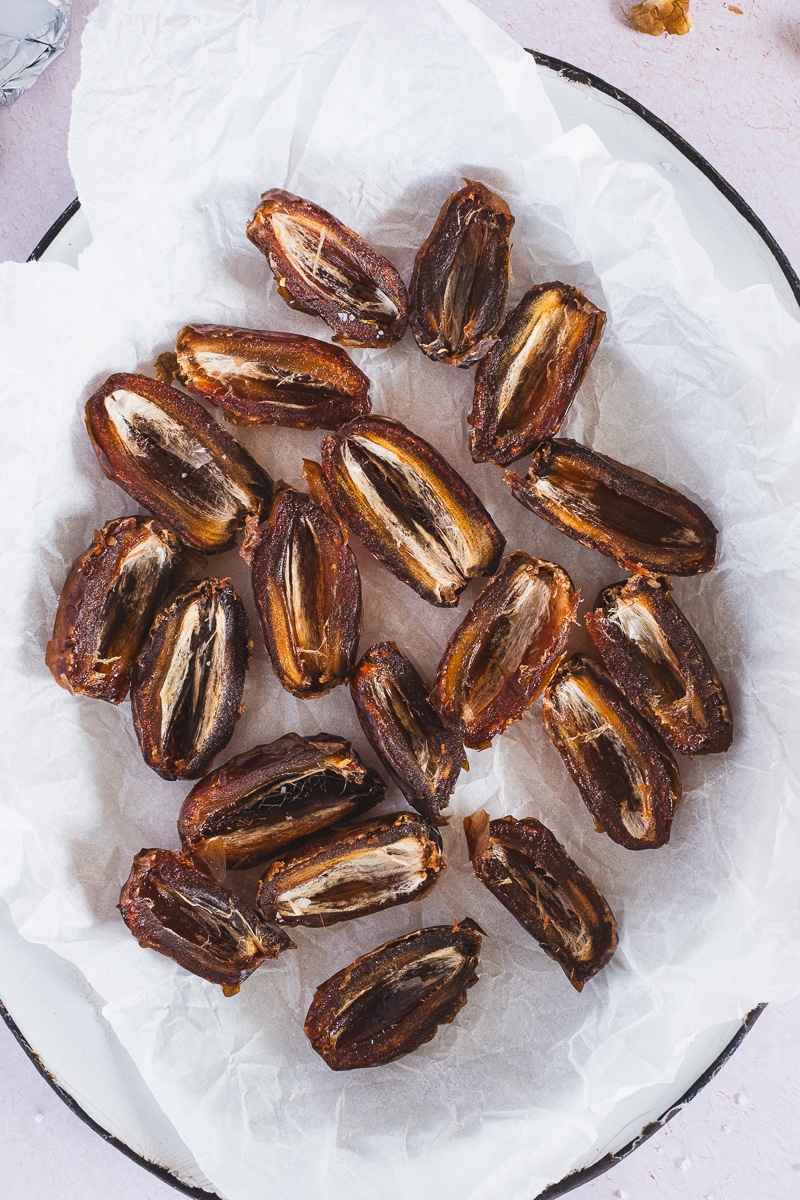 Chocolate Covered Dates with Tahini and Walnuts - Creative in My Kitchen