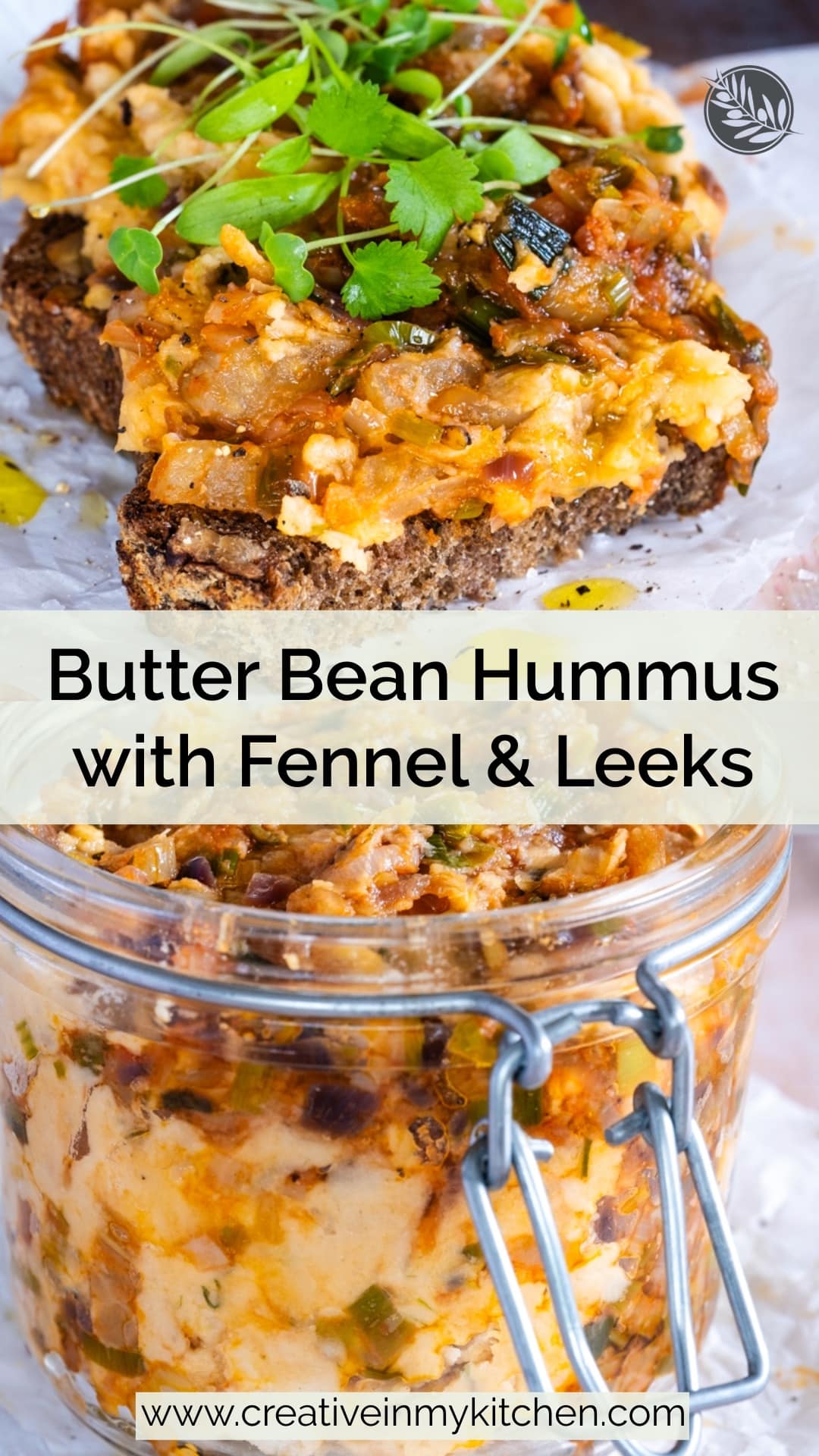 Butter Bean Hummus with Fennel and Leeks - Creative in My Kitchen