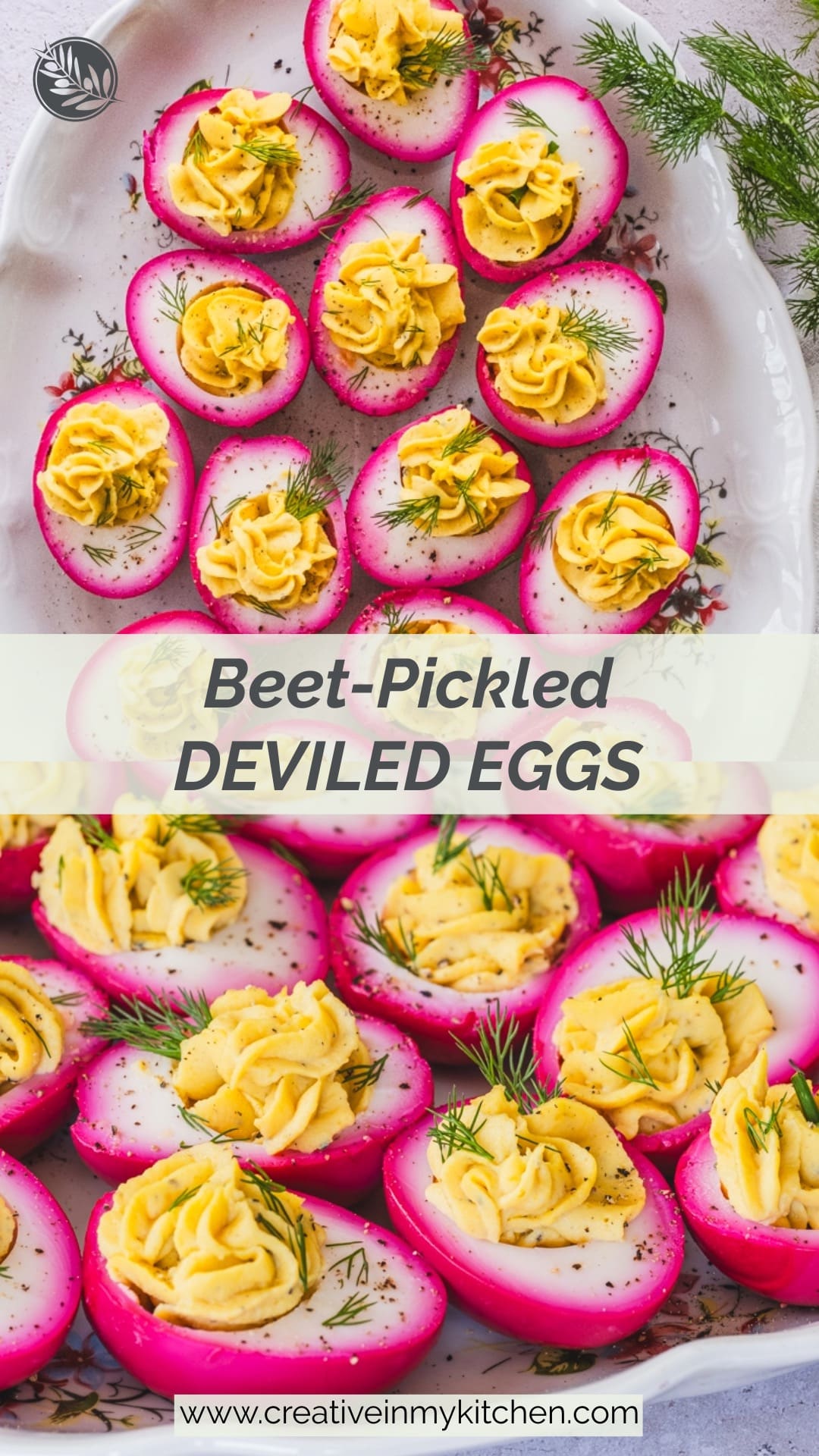 Festive Beet-Pickled Deviled Eggs - Creative in My Kitchen